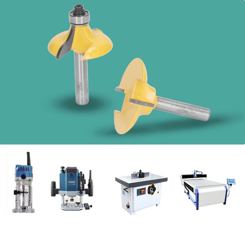 2Pcs 8mm Shank Bowl Tray Template Router Bit Tungsten SteelAlloy Mill ...