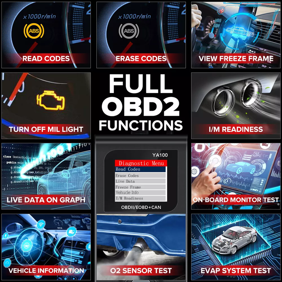 2025 YA100 Car OBD2 EOBD Scanner Diagnostic Tool Fault Code Readers Check Engine | eBay UK