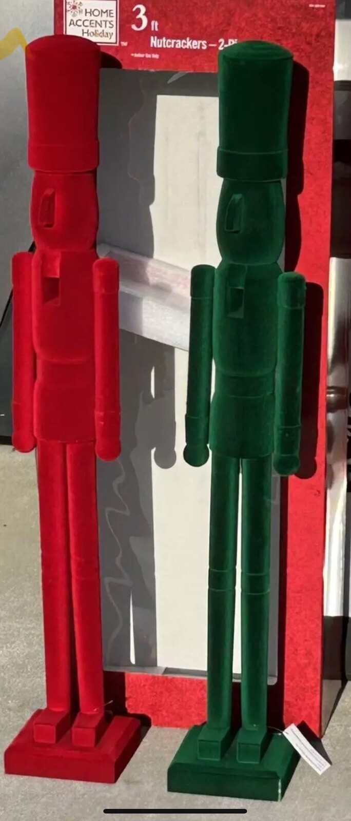 New Home Accents Holiday 3-Ft Flocked Nutcrackers (2-Pack) - Green ...