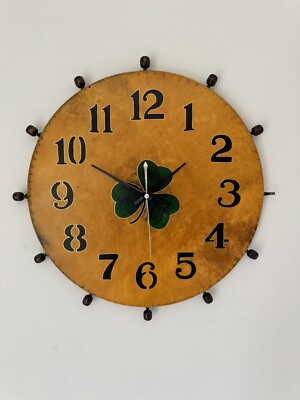 Three Leaf Clover Leather Handmade Clock | eBay