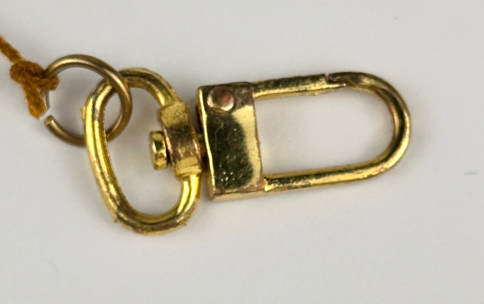 Retractable Round Gold Tone Mother of Pearl Center Badge Holder ...