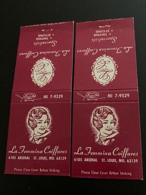 Vintage Missouri Matchbook Lot: “La Femmina Coiffures” St Louis ...