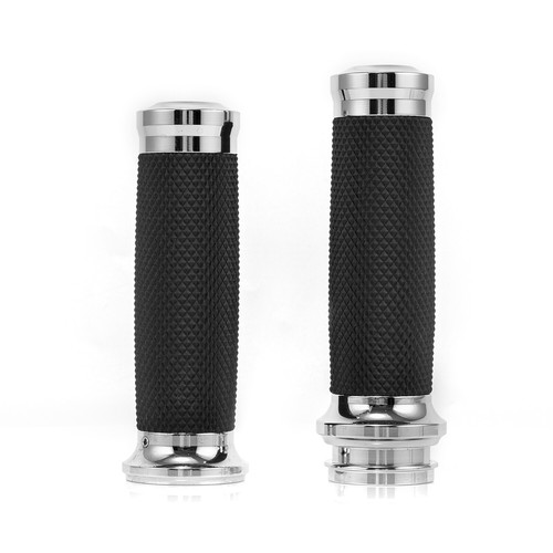Motorcycle 1" Hand Grips Handle Bar Electronic Throttle For Harley ...