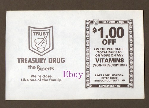 Vintage Treasury Drug Paper Coupons, 1980, The RXperts | eBay