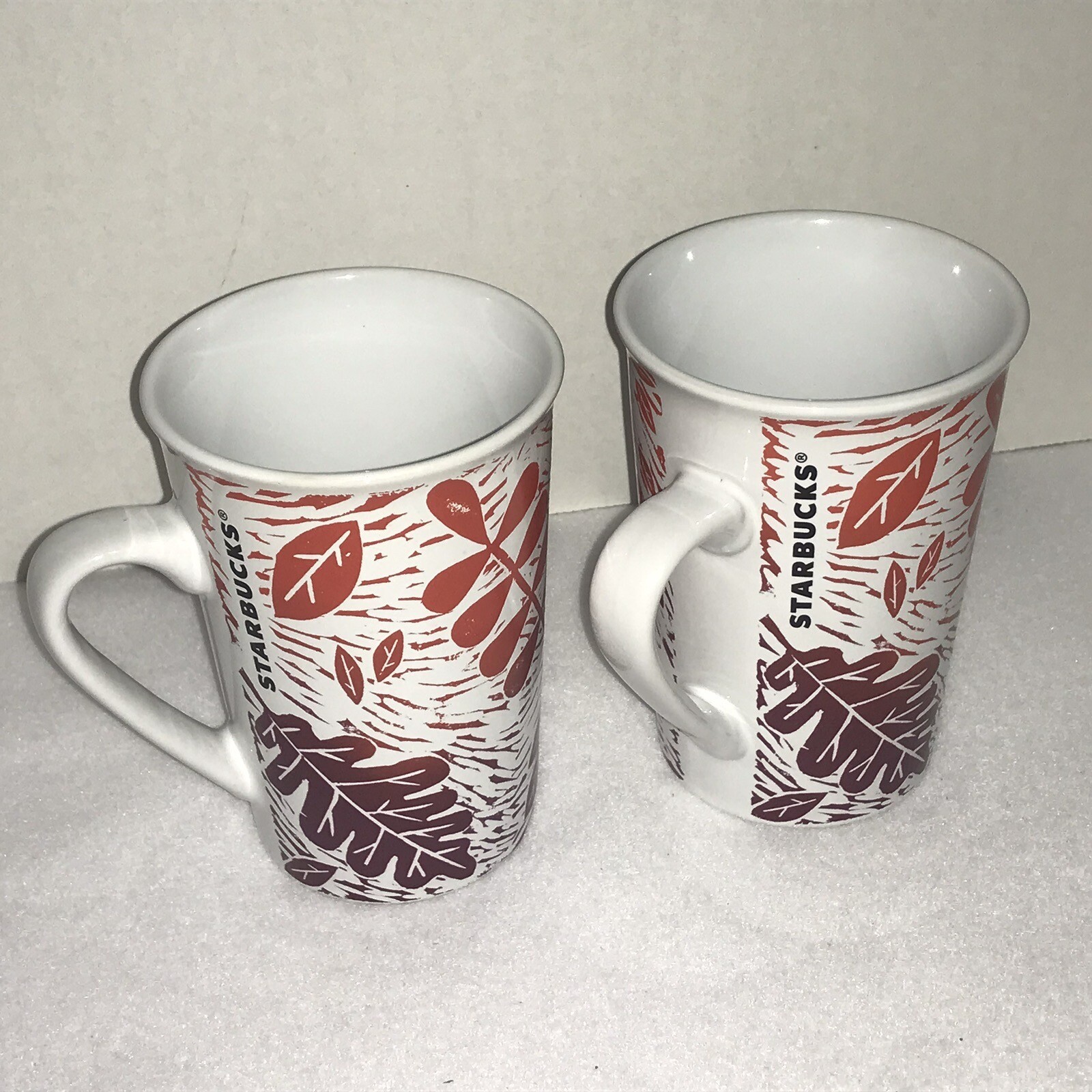 Starbucks Autumn Fall Leaves Tall Coffee Mugs 11oz Set of 2 | eBay