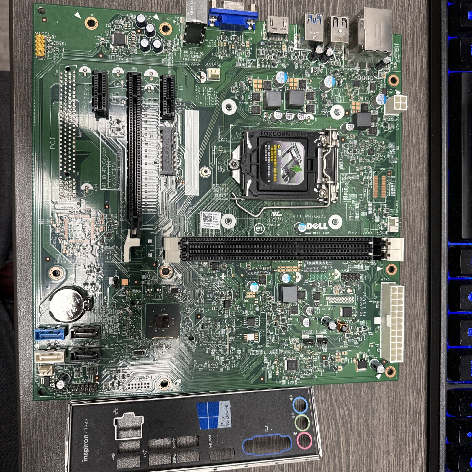 Dell Inspiron 3847 MIH81R Motherboard 088DT1 1150 w/ IO Port Cover DEAD ...
