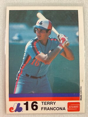 MLB 1983 Stuart Promo Marketing Baseball Card #14-TERRY FRANCONA ...
