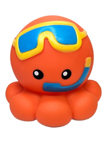 Big Rubber Octopus (5-6" Tall) Fun Bath Toy and Carnival Game Prize ...