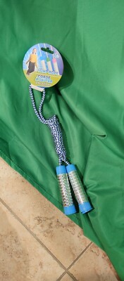 Blue and White Jump Rope with Nylon Handles for Children, Ages 6+ 7-ft ...