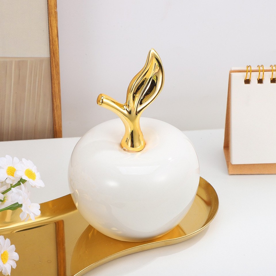 White Decorative Apple with Decorations for Kitchen Pretend Apples ...