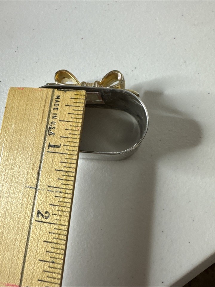 Vintage Audrey Hong Kong Silver Plated Gold Tone Bow Napkin Rings Set ...