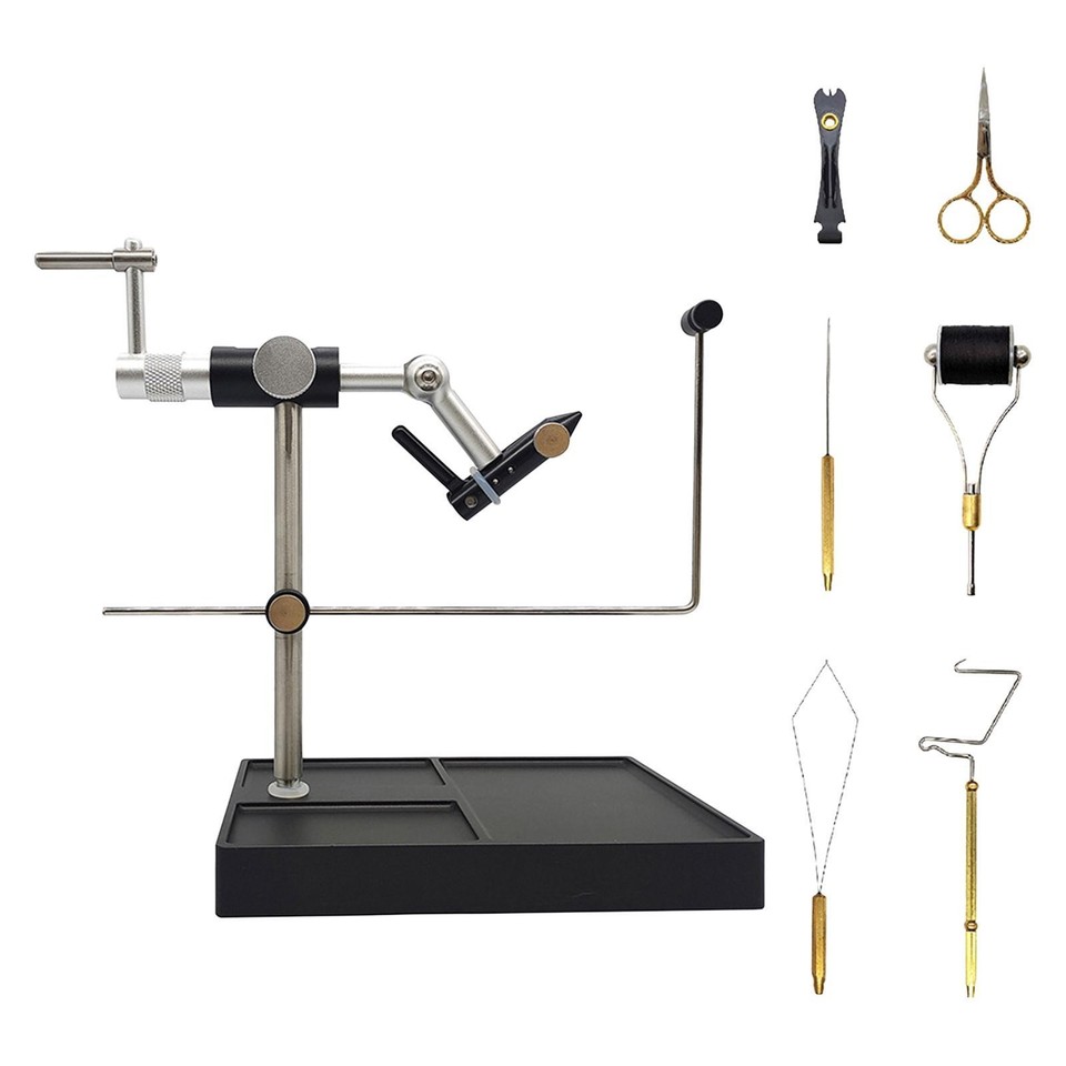Fly Tying Set Fly Making Tool Fly Tying Vise and Pedestal | eBay