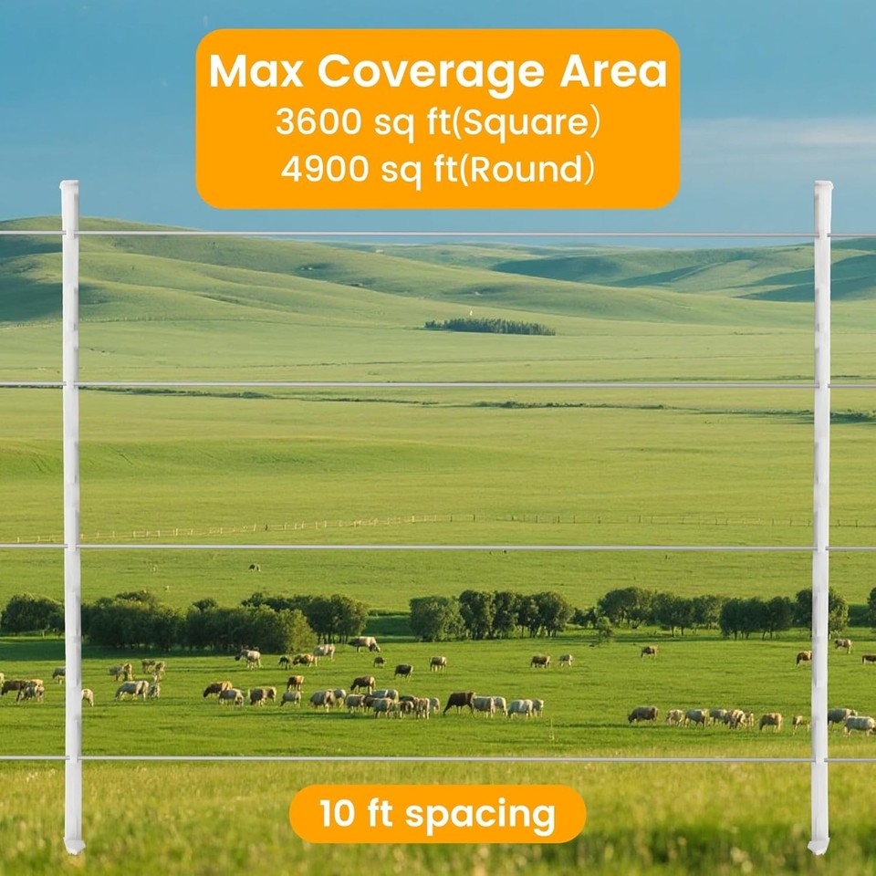 25 Pack Electric Fence Posts, 48 inch Step in Fence Post, Temporary ...