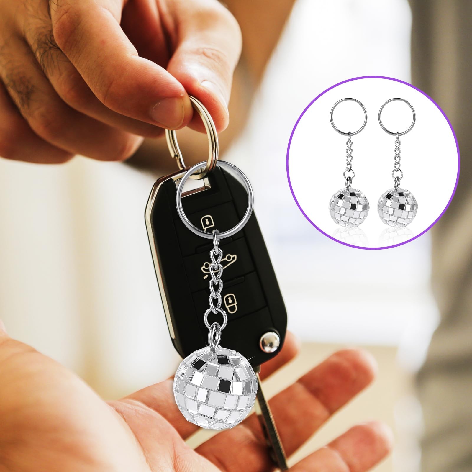 12 Pcs 70s Disco Ball Keychain Party Favor for 70s 80s Disco Theme ...