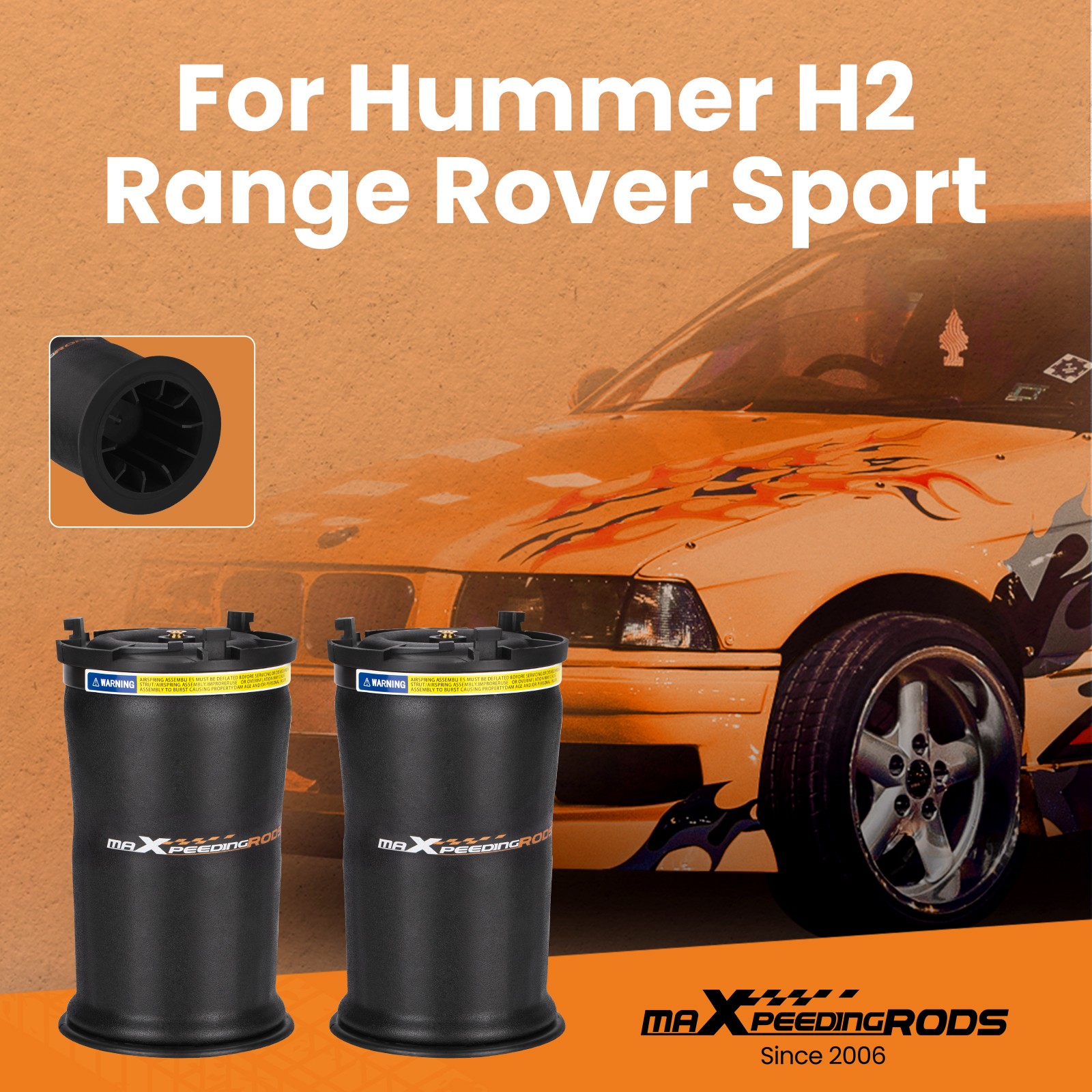 Pair Left & Right Air Suspension Spring Bags For Hummer H2 2004 2005 ...