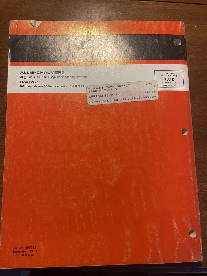 Allis-Chalmers 330 Series 4 & 6 Row-Eff Air Champ Planter Operators ...