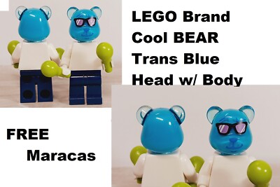 LEGO Minifigure Music Bear Trans Blue Head Musician Free Maracas ...