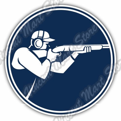 Trap Shooting Shotgun Man Aiming Car Bumper Window Vinyl Sticker Decal ...