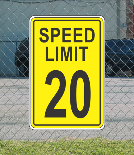 Yellow Speed Limit 20 Metal Sign for Street Road Highway Parking Lot 12 ...