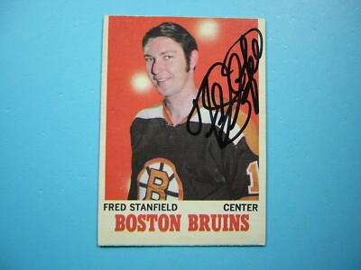 1970/71 O-PEE-CHEE NHL HOCKEY CARD #5 FRED STANFIELD EX/NM OC AUTO ...