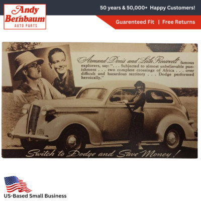 1937 Dodge Deluxe Dealership Showroom Public Advertising Postcard ...