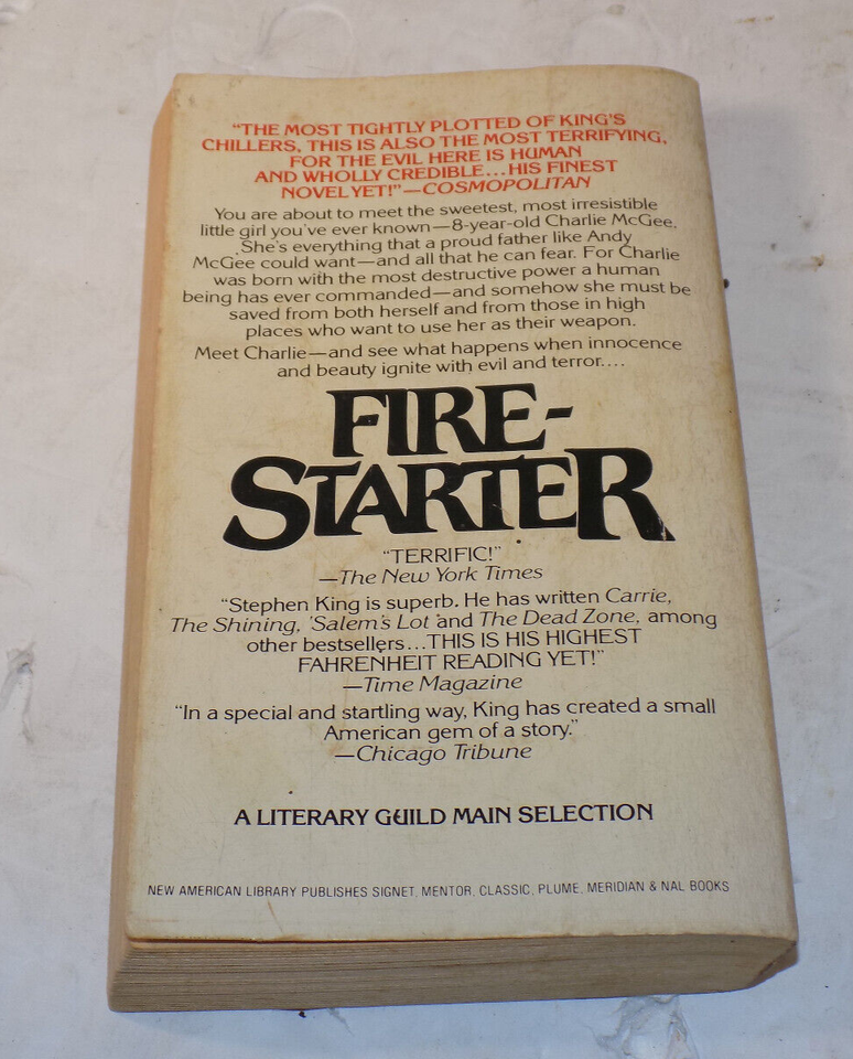 Stephen King FIRE-STARTER Paperback First Signet Printing Edition 1981 ...