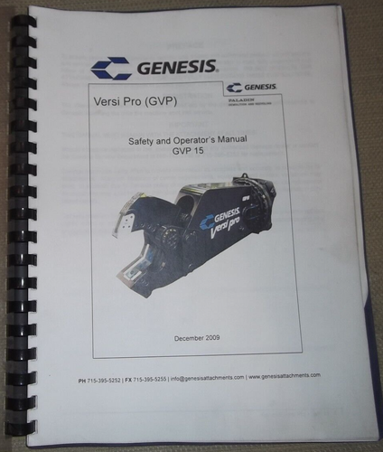 Genesis Versi Pro Gvp Hydraulique Cisaille Pièces Opération ...