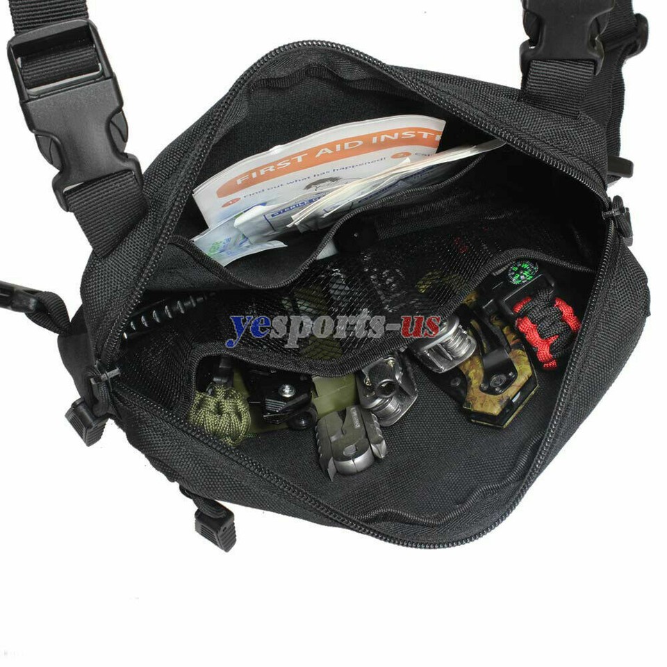 Hunting Combat Chest Rig Bag Tactical Molle Concealed Front Pouch Recon ...