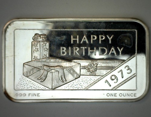 Silver Art Bar 1973 CEECO Mint Happy Birthday .999 One Ounce | eBay