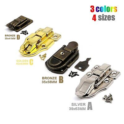 Jewelry Chest Wood Box Suitcase Case Trunk Buckles Toggle Hasp Latch ...