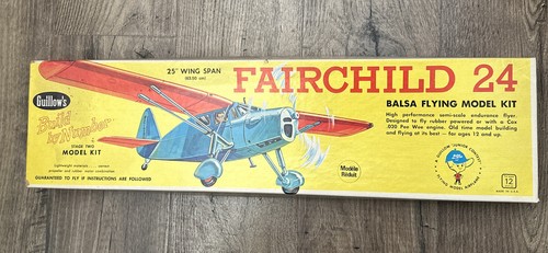 Guillow’s 25" Wing Fairchild 24 Balsa Flying Model Kit No 701 ...