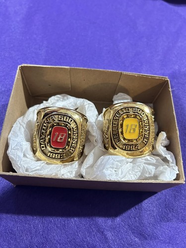 Dale Jarrett 1993 + 1994 Oversized NASCAR Ring Set: Daytona 500/Mello ...