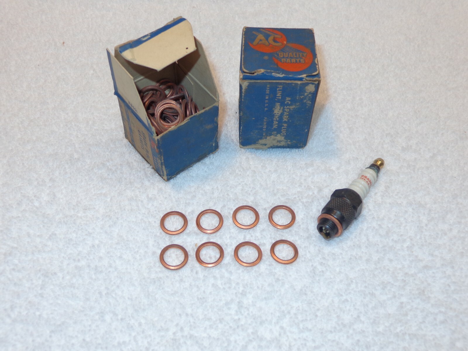 (8)...‘NOS’ AC -10mm Spark Plug Gaskets....Copper....Slip-on | eBay