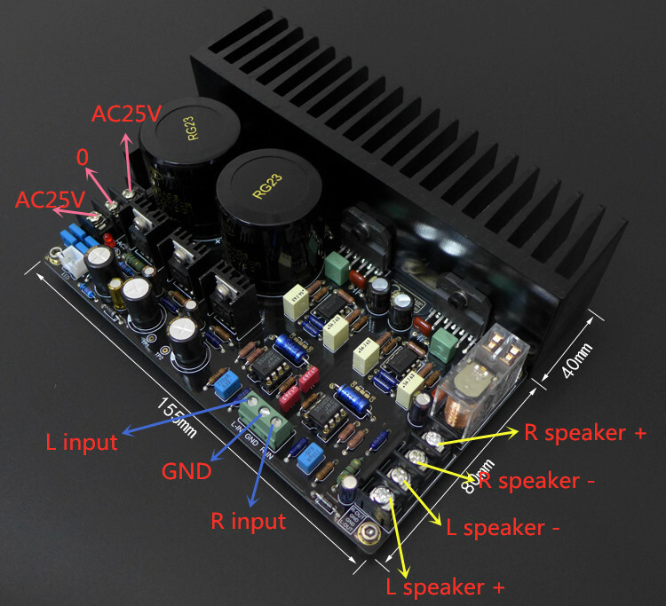 LM3886 Power Amplifier Board Kit | DC SERVO 5534 | Independent op amp ...