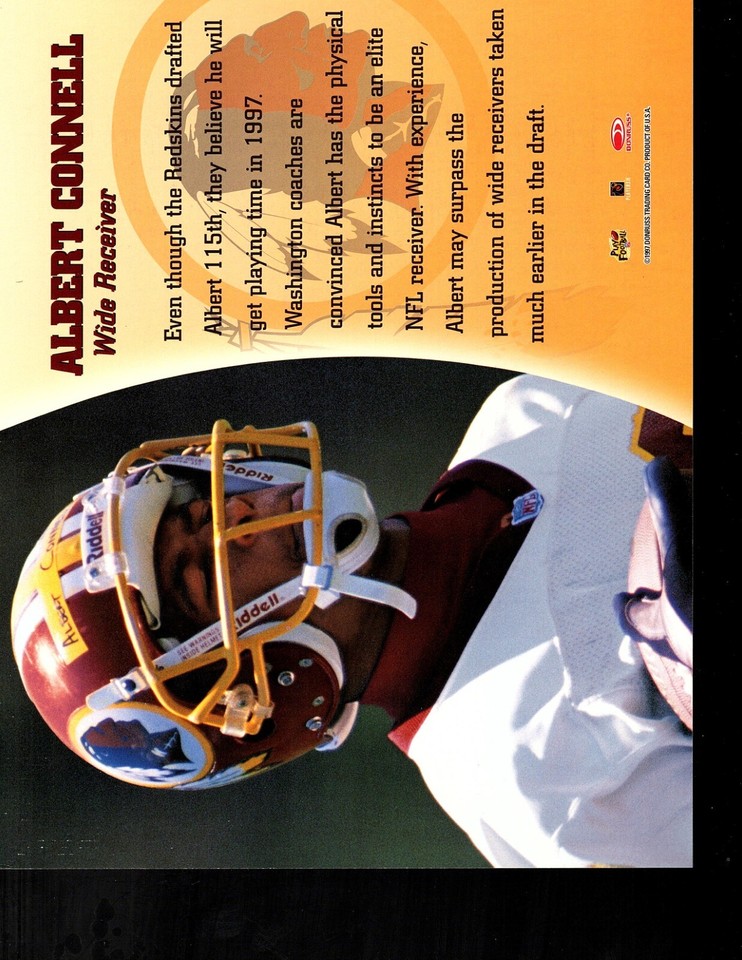 Leaf 97 Series Authentic Hand Signed Redskins Albert Connell 8x10 card ...
