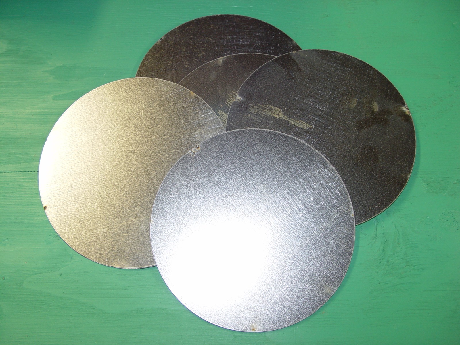 5-pc round galvanized sheet metal disks - 8" diameter - crafts ...