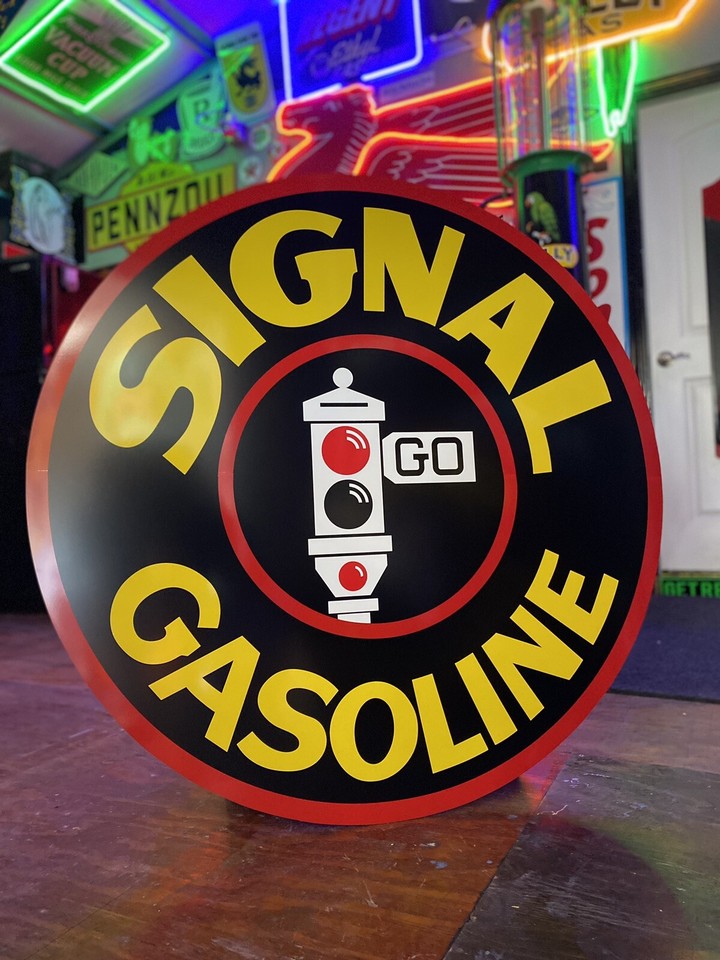 Antique Vintage Old Style Signal Gasoline Service Station 40” Sign! | eBay