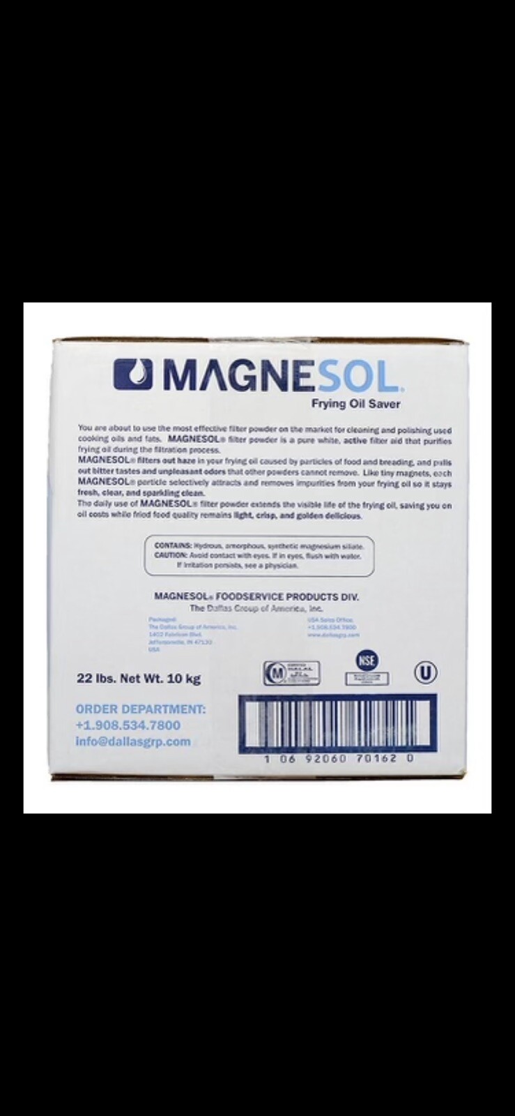 Magnesol Fryer Oil Filter Powder - 1 box 27lb box | eBay