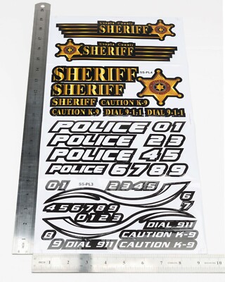 Sticker Police Sheriff Style RC Car Truck Decal fit Most 1/10 1/8 Scale ...
