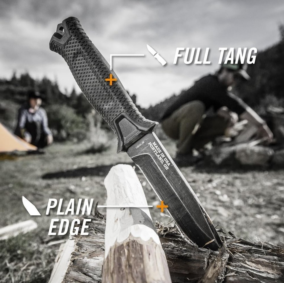 Gerber StrongArm Fixed-Blade Camping & Hunting Knife with Striking ...