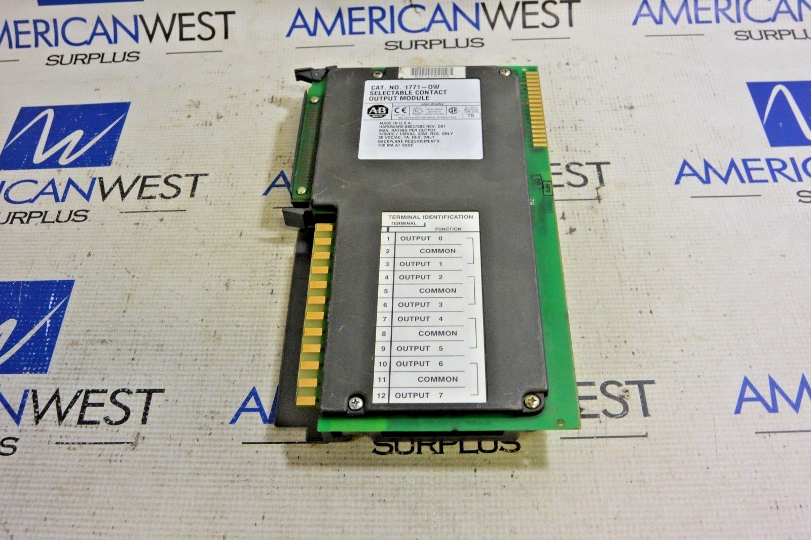 ALLEN BRADLEY 1771-OW SELECTABLE CONTACT OUTPUT MODULE | eBay