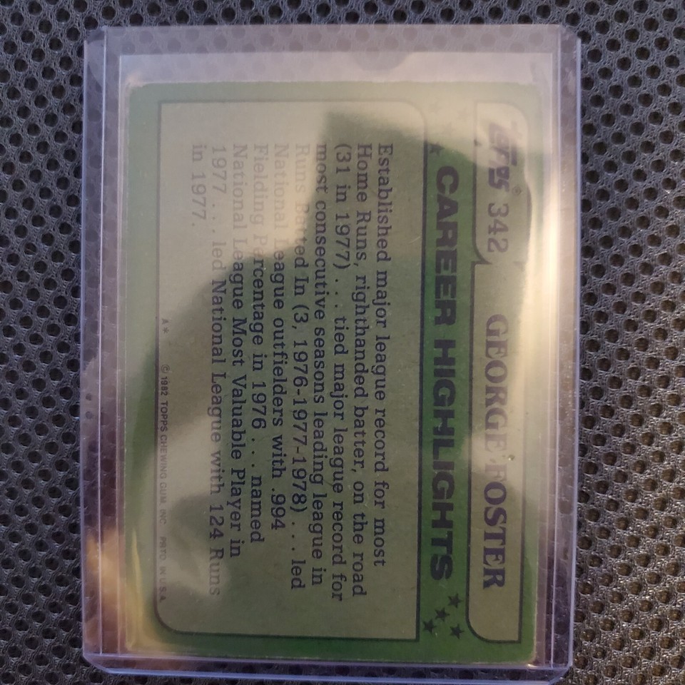 George Foster, Topps, 1982, #342, N.L. All Star | eBay