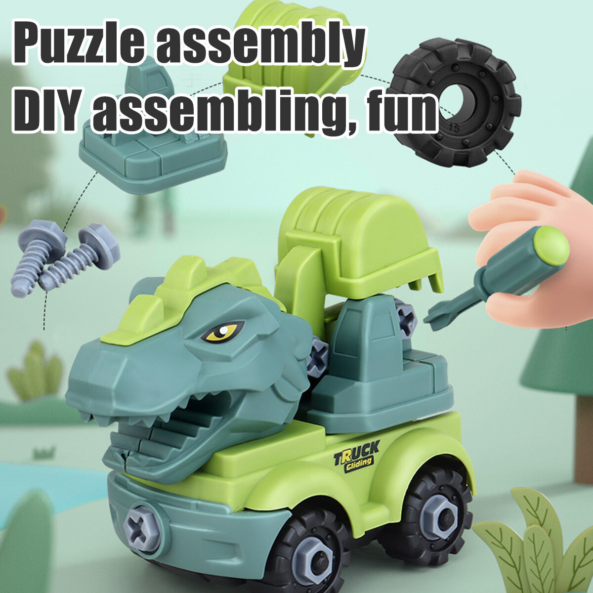 Assemble Dinosaur Engineering Car Toy Educative Take Apart Dinosaur Toy ...