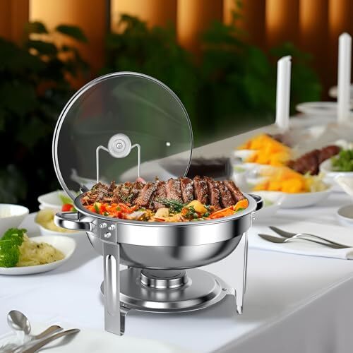 Chafing Dishes for Buffet Set: Chafers for Catering - Round Chafing ...