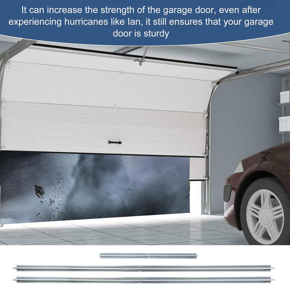 16ft Garage Door Strut , Heavy-Duty Steel Garage Door Reinforcement ...