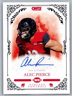 ALEC PIERCE On-Card Auto Blue Ink 2022 Onyx Vintage #VAAP Cincinnati ...