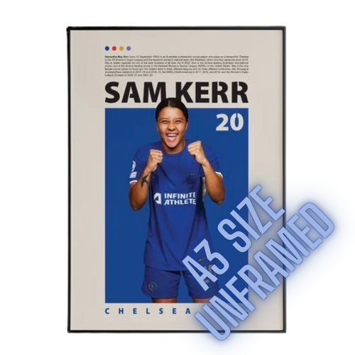 SAM KERR Chelsea & Matildas Football Poster - A3 Size - 297mm X 420mm ...