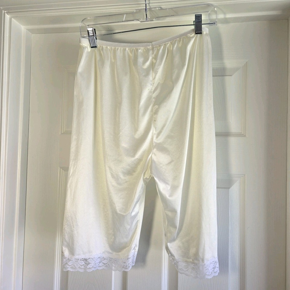 Vintage Pettipants Ivory Tap Pants Size L Lace Trim Lingerie Made In ...