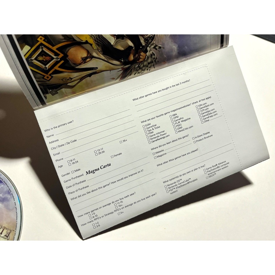 Magna Carta: Tears of Blood (Playstation 2 PS2) Works Complete CIB🔥Good ...