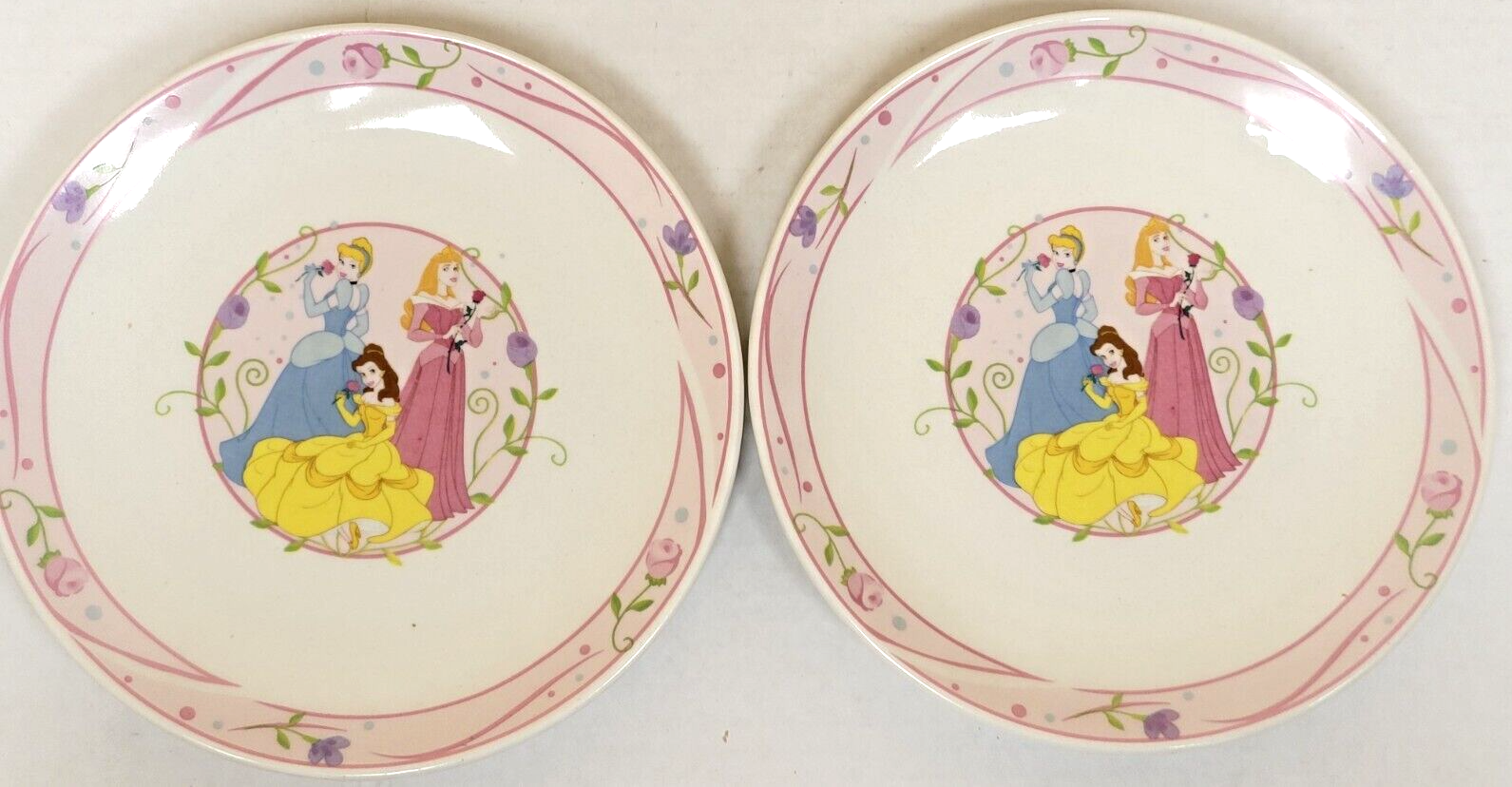 Disney Princess - Cinderella, Aurora & Belle 7" Ceramic Plates, New ...